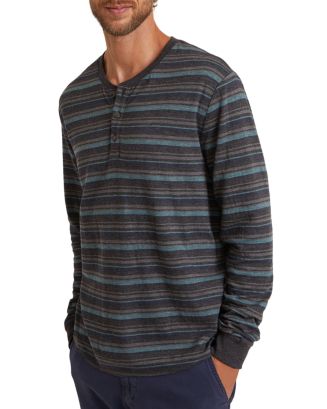 Marine Layer Long Sleeve Striped Henley | Bloomingdale's