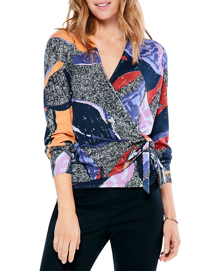 NIC+ZOE Falling Petals Vital Wrap Sweater | Bloomingdale's