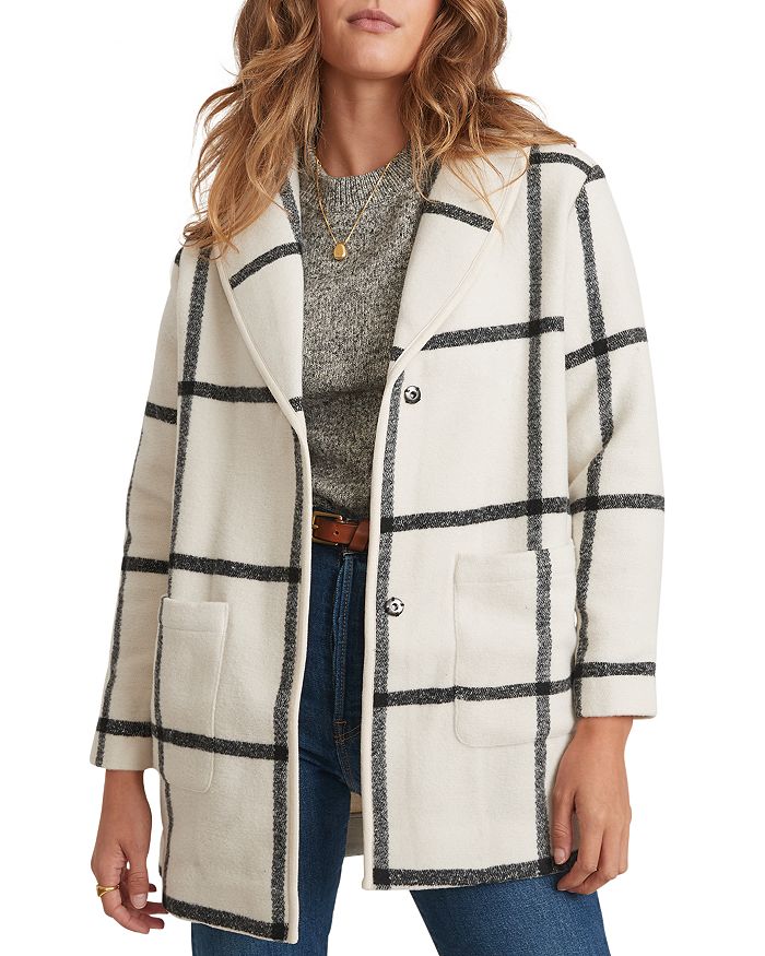 Marine Layer Shawl Collar Windowpane Check Jacket | Bloomingdale's