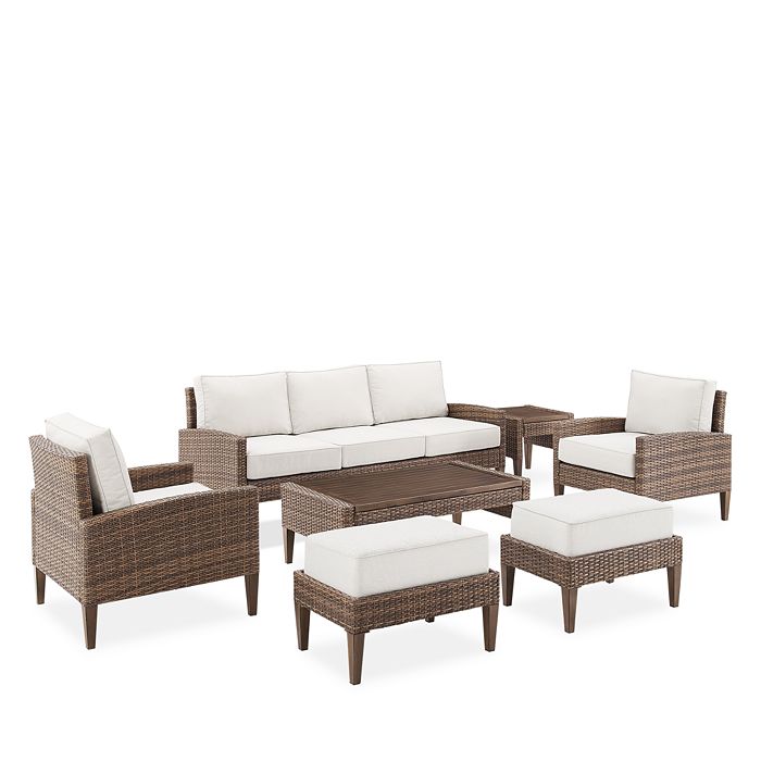 Crosley Sparrow & Wren Capella 7 Piece Outdoor Wicker Sofa Set | Bloomingdale's