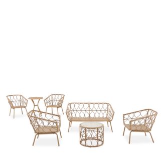 Crosley Sparrow & Wren Juniper 7 Piece Outdoor Wicker Conversation ...