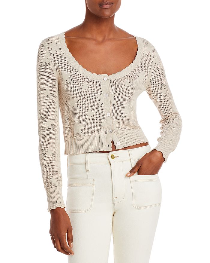 LoveShackFancy Gable Organic Cotton Cropped Star Cardigan | Bloomingdale's