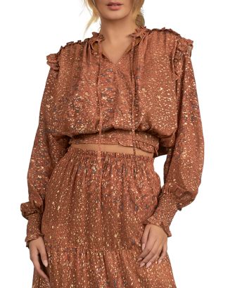 Elan Printed Elastic Waist Top | Bloomingdale's