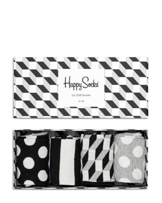 Happy Socks Filled Optic Cotton Blend Crew Socks Gift Box, Pack of 4 ...