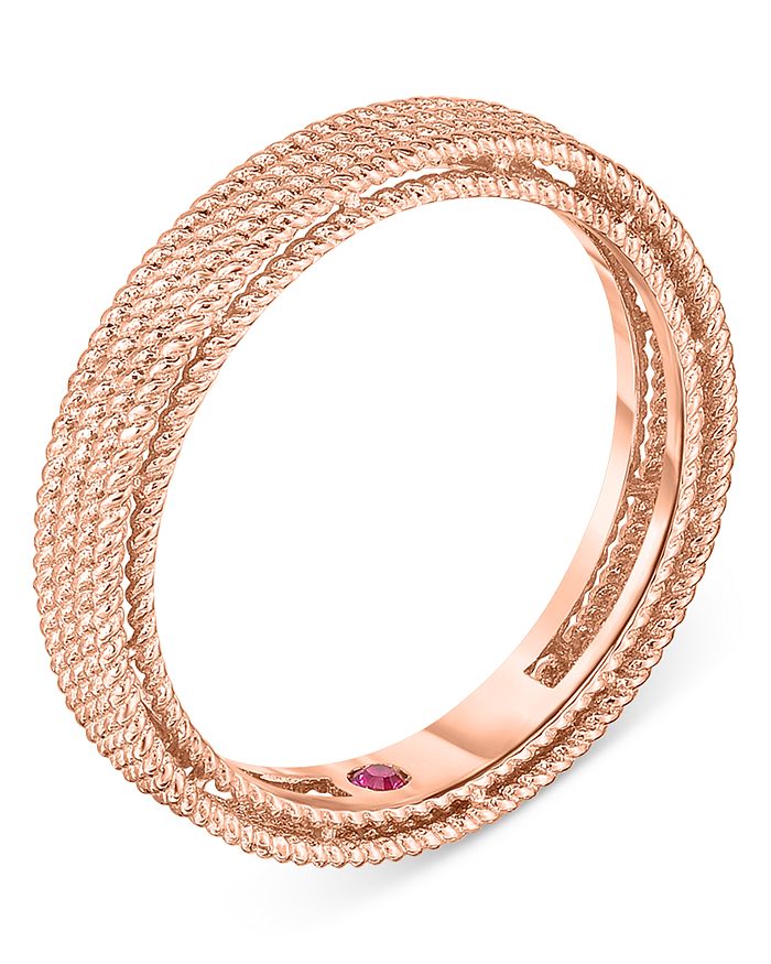 Roberto Coin 18K Rose Gold Symphony Multirow Textured Ring | Bloomingdale's