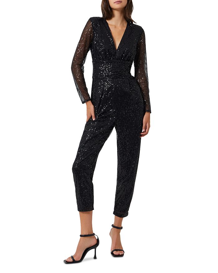 FRENCH CONNECTION Dilara Sequined Cropped Jumpsuit | Bloomingdale's