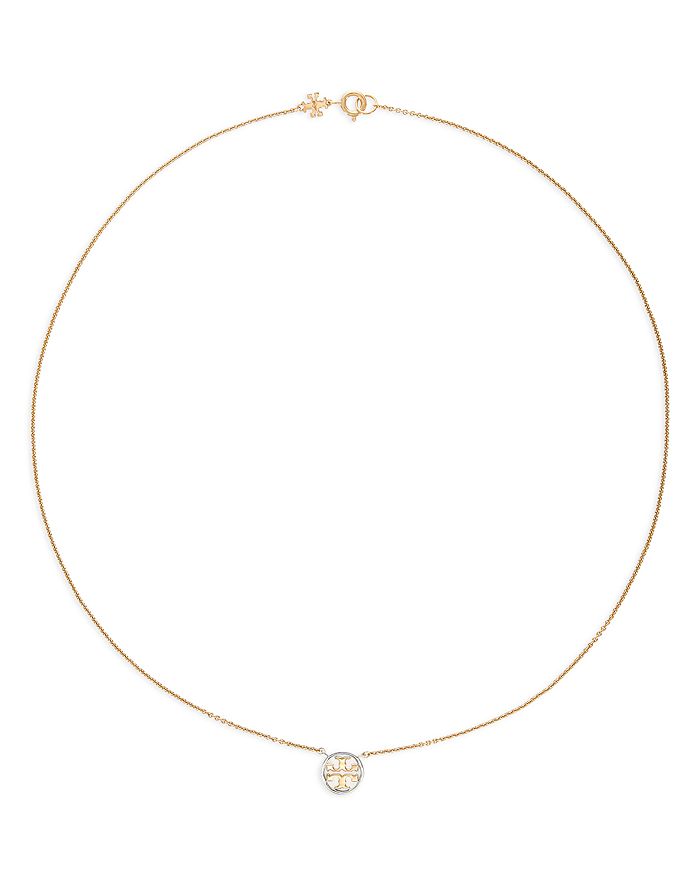 Tory Burch Miller White Agate Pendant Necklace, 14" | Bloomingdale's