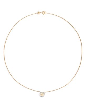 Tory Burch Miller White Agate Pendant Necklace, 14" | Bloomingdale's