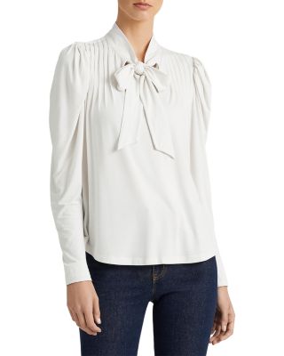 Ralph Lauren Tie Neck Top | Bloomingdale's