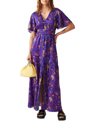 ba&sh Cecilia Flutter Sleeve Maxi Dress | Bloomingdale's