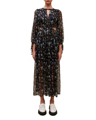 Maje Risof Cutout Floral Print Maxi Dress | Bloomingdale's