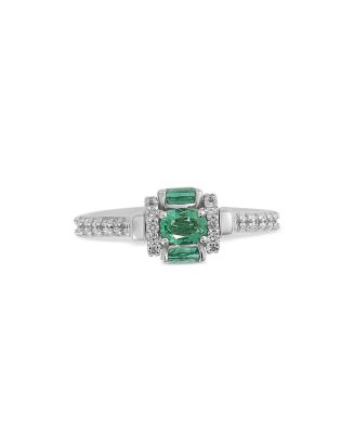 Miseno Jewelry 18K White Gold Procida Emerald & Diamond Rotating Ring ...