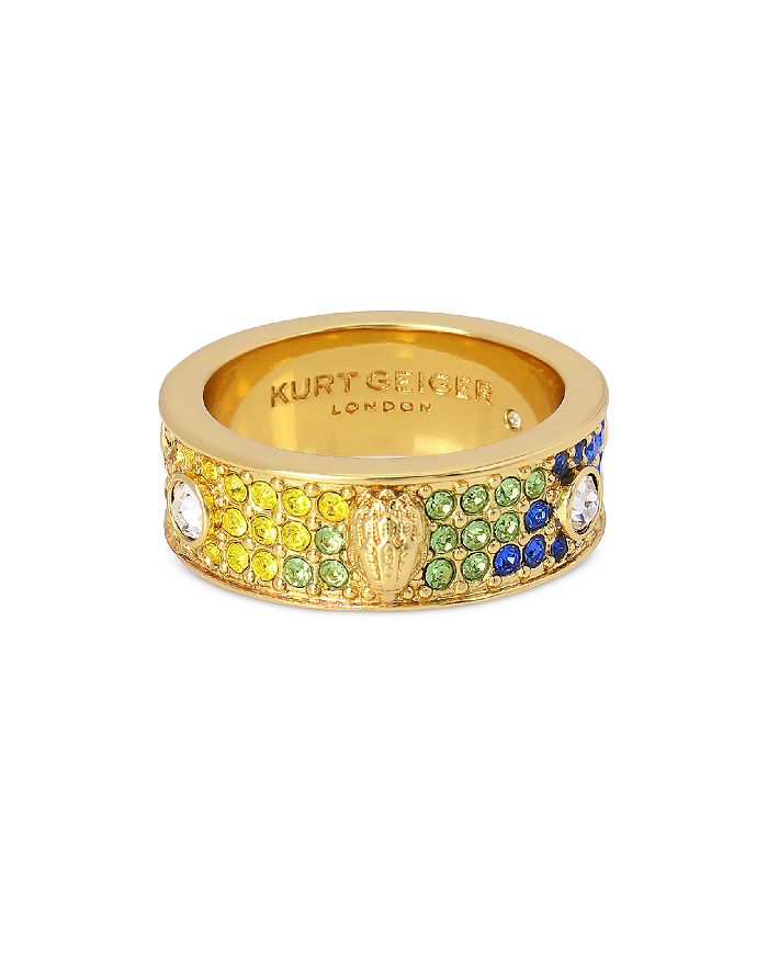 KURT GEIGER LONDON Signature Rainbow Pavé Band Ring | Bloomingdale's