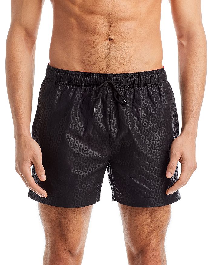 HUGO Ayo Allover Logo 5" Swim Shorts | Bloomingdale's