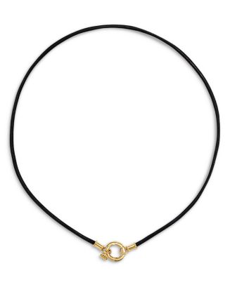 Temple St. Clair 18K Yellow Gold Classic Black Leather Cord Necklace, 18" | Bloomingdale's