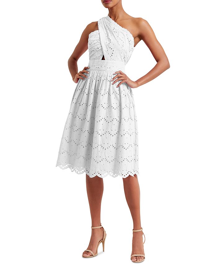 FRENCH CONNECTION FRENH CONNECTION Appelona Cotton One Shoulder Eyelet ...