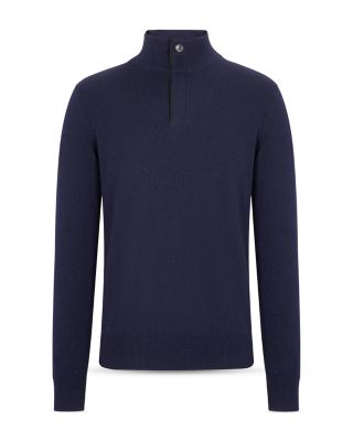 Zegna Oasi Cashmere Zip Mock Neck Sweater