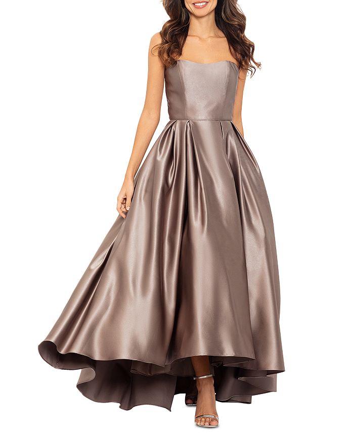 AQUA Strapless Pleated High Low Ball Gown - 100% Exclusive | Bloomingdale's
