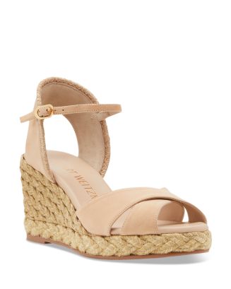 Stuart Weitzman Women's Mirela II Crossover Strap Espadrille Wedge Heel ...