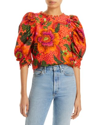 FARM Rio Cotton Blooming Garden Blouse | Bloomingdale's