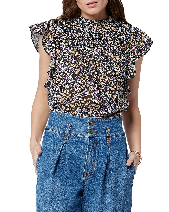 Joie Reut Cotton Ruffled Floral Blouse | Bloomingdale's