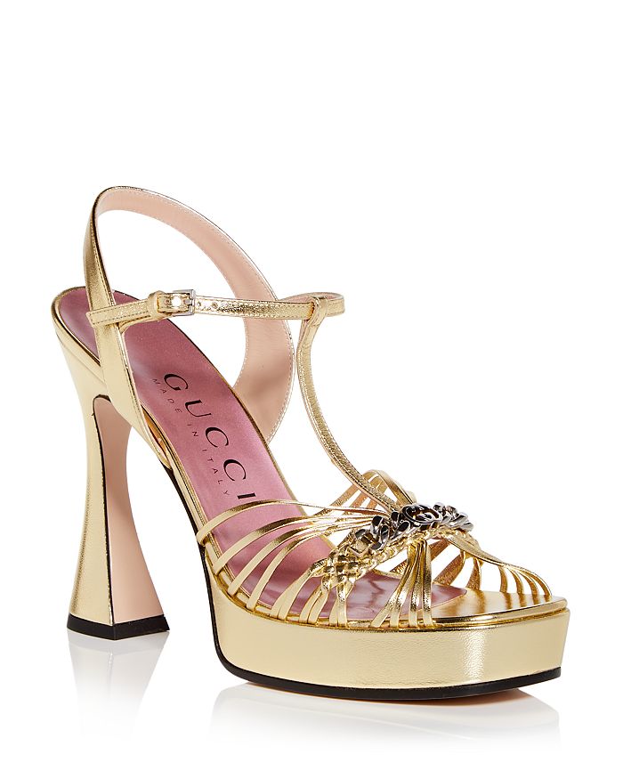 Gucci Women's Logo Chain Strappy High Heel Sandals | Bloomingdale's