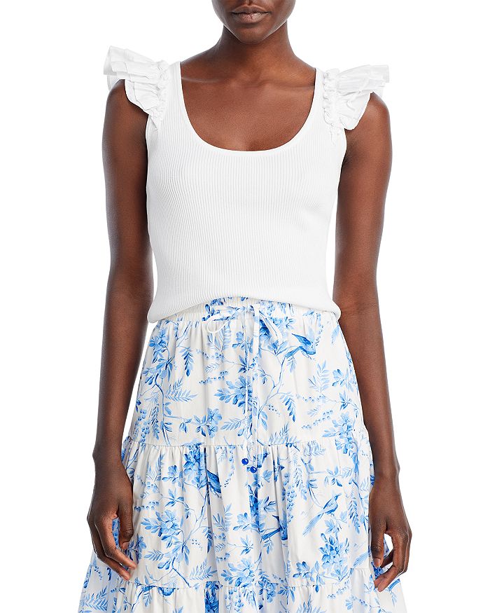 AQUA Ruffled Sleeve Top - 100% Exclusive | Bloomingdale's