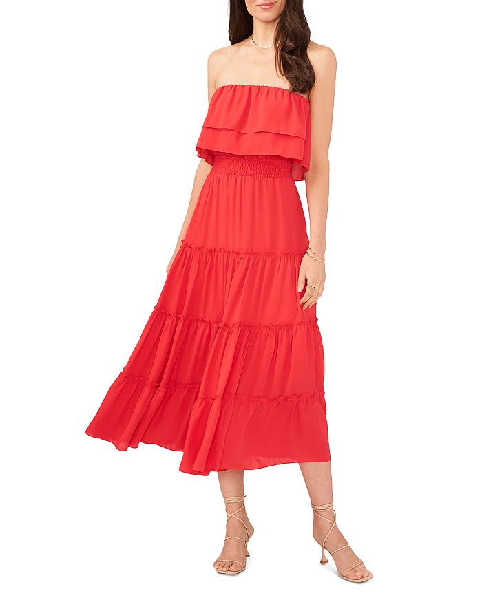 1.STATE Strapless Ruffle Tiered Dress | Bloomingdale's
