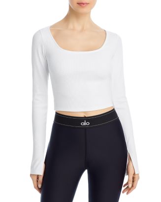 Alo Yoga Alosoft Ribbed Long Sleeve Top | Bloomingdale's