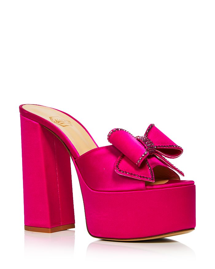 Nalebe Women's Heirloom 130 Slip On Bow Platform High Heel Sandals ...