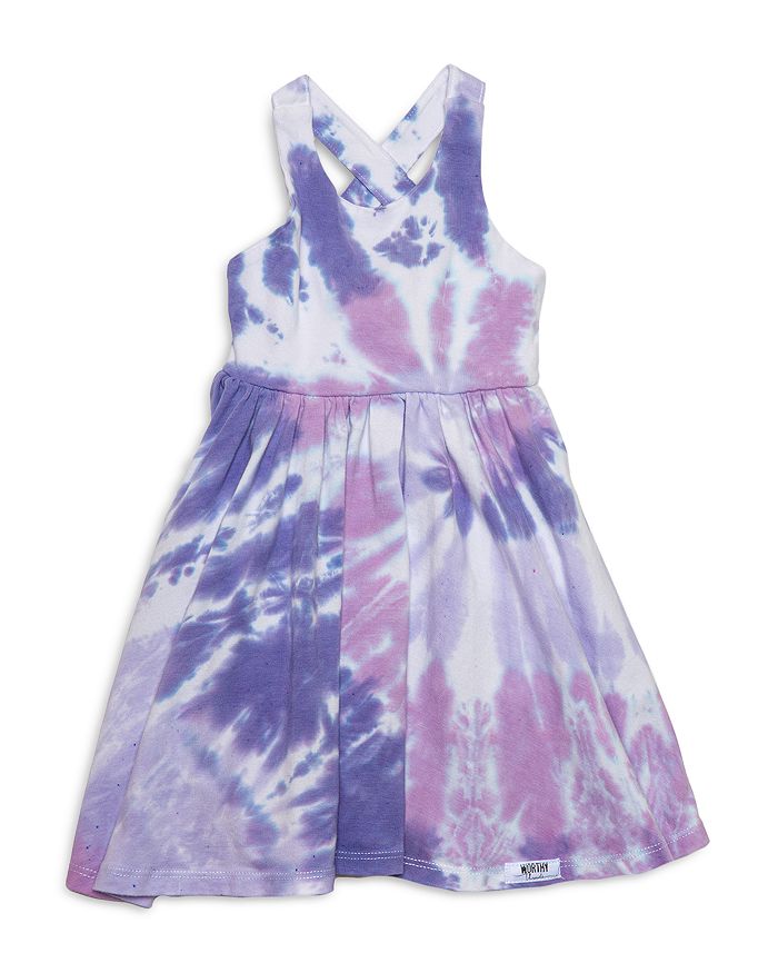 Worthy Threads Girls Cross Back Twirly Dress in Tie Dye - Little Kid ...