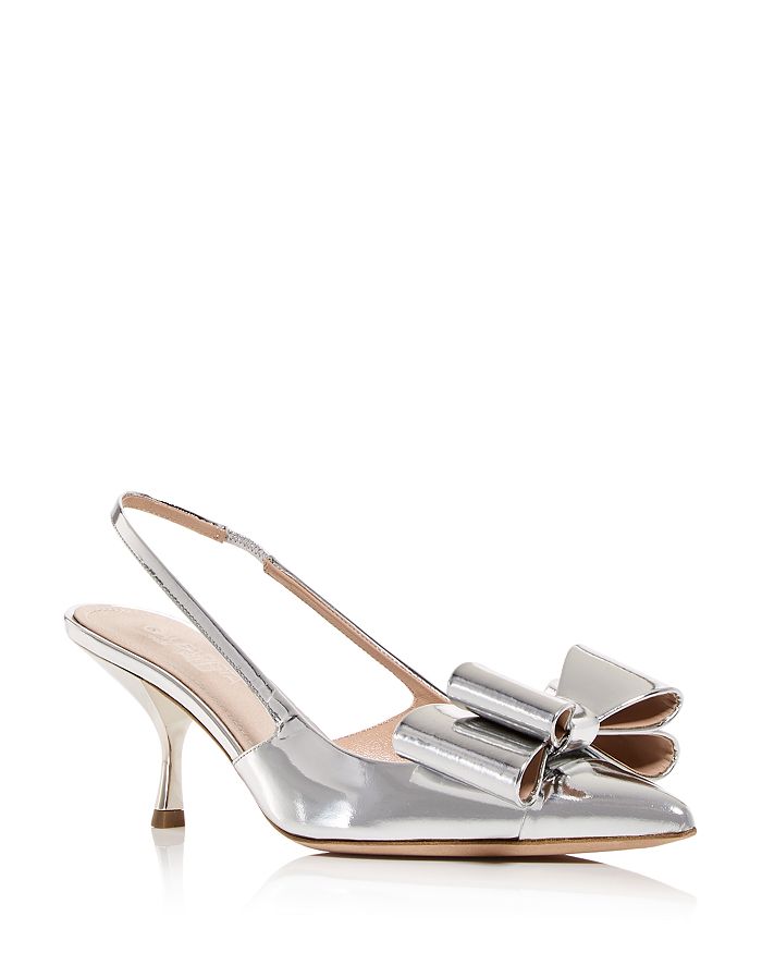 Giambattista Valli Women's Pop Bow Slingback Kitten Heel Pumps ...