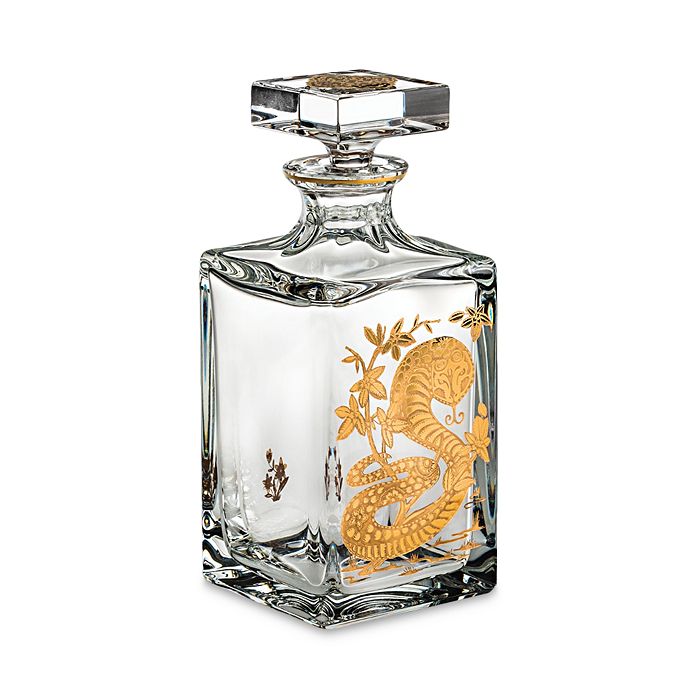 Vista Alegre Golden Whisky Decanter with Gold Snake | Bloomingdale's