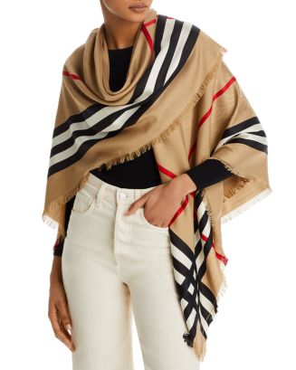 Burberry Silk Blend Ribbon Check Scarf | Bloomingdale's