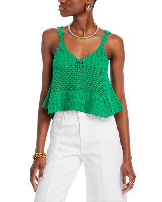 AQUA Cotton Crochet Tank - Exclusive | Bloomingdale's