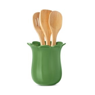 kate spade new york Garden Floral Utensil Crock With Wood Utensils ...