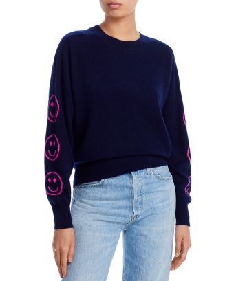 AQUA Smiley Face Intarsia Crewneck Cashmere Sweater - 100% Exclusive ...