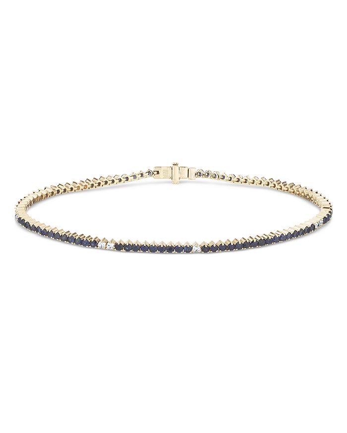 Adina Reyter 14K Yellow Gold Blue Sapphire & Diamond Tennis Bracelet | Bloomingdale's