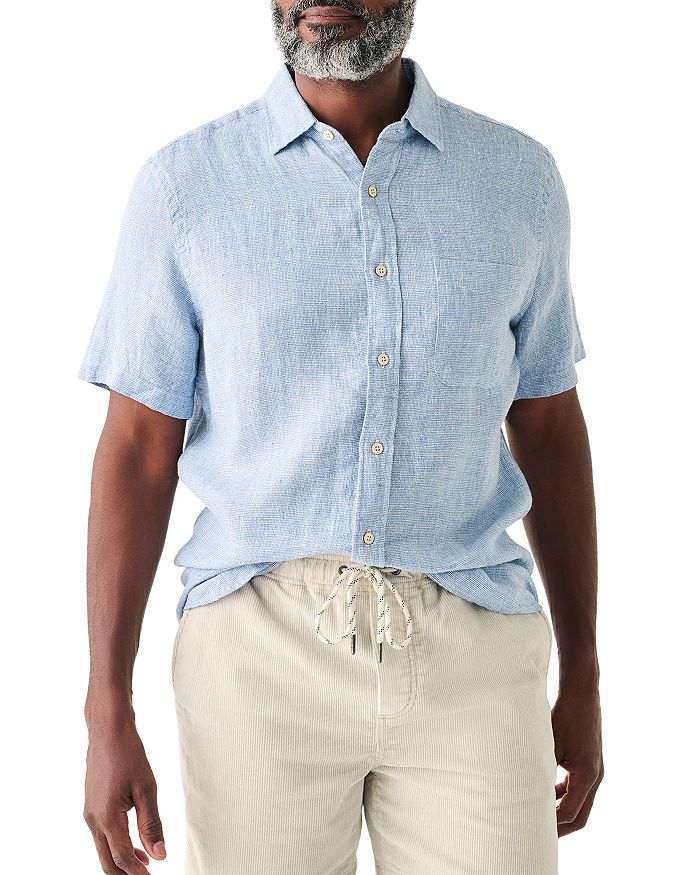 Faherty Men's Laguna Regular Fit Linen Short Sleeve Shirt | Bloomingdale's