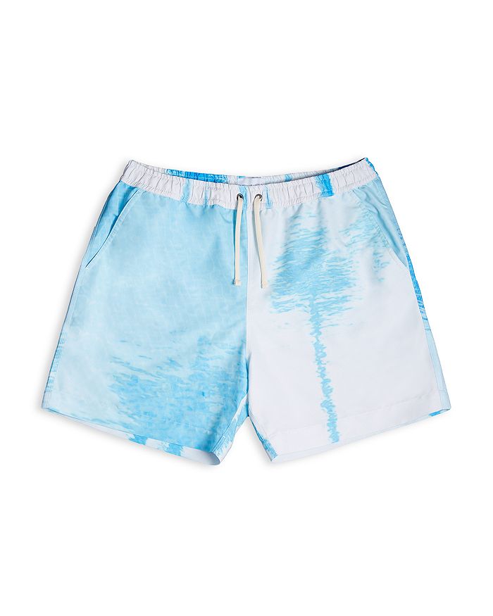 Blue Sky Inn Acqua Palms Nylon Printed Oversized Fit Swim Trunks ...