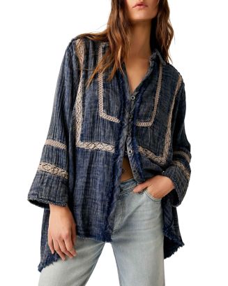Free People Ranch Wash Textured Shirt | Bloomingdale's