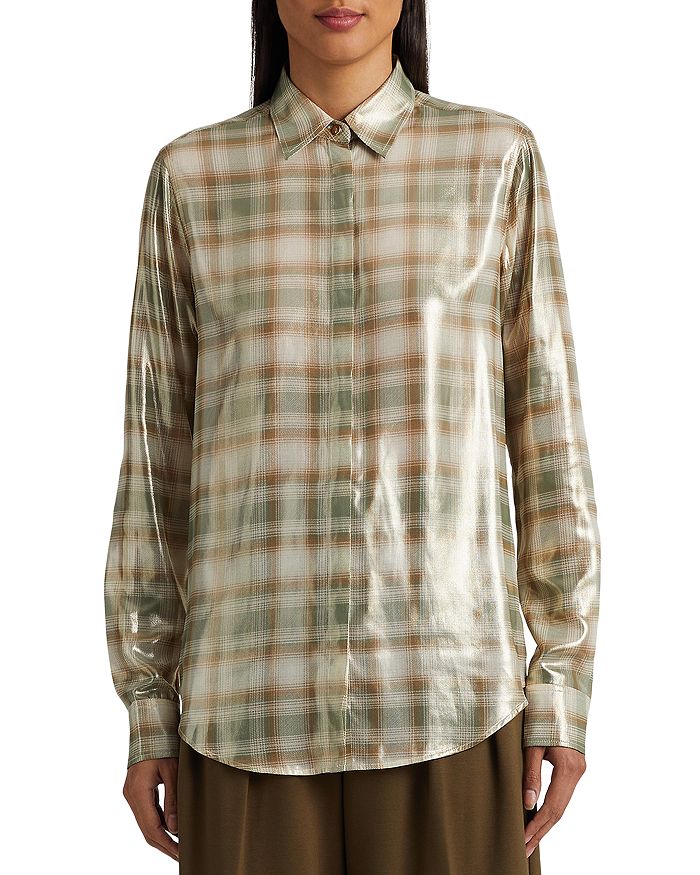 Ralph Lauren Metallic Georgette Shirt | Bloomingdale's