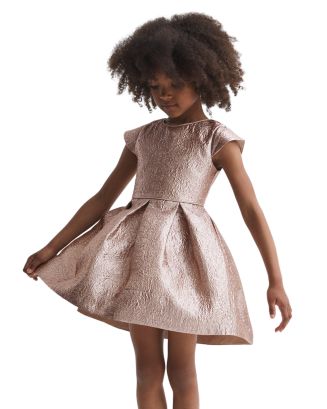 REISS Girls' Nia Metallic Cap Sleeved Dress - Little Kid, Big Kid ...