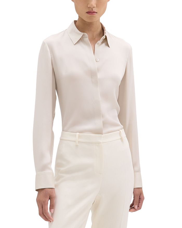 Theory Classic Fitted Silk Shirt | Bloomingdale's