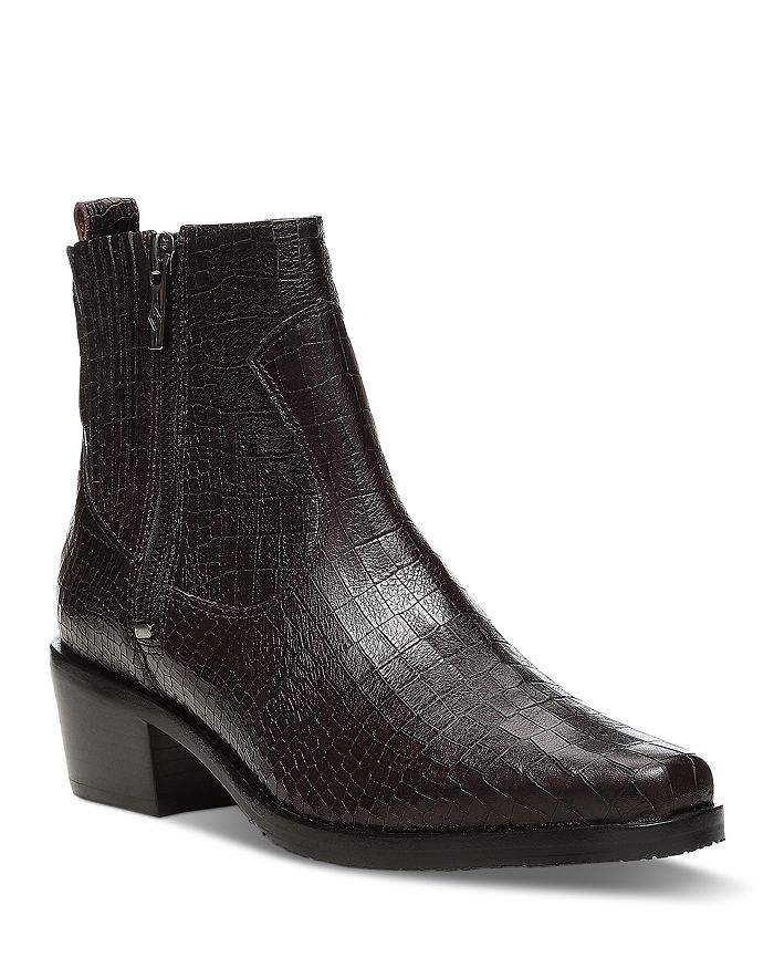Donald Pliner Women's Croc Embossed Western Booties | Bloomingdale's