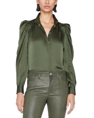 FRAME Gillian Silk Long Sleeved Blouse | Bloomingdale's