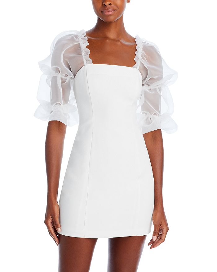 Amanda Uprichard Tia Sheer Sleeve Dress | Bloomingdale's