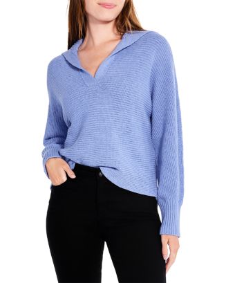 NIC+ZOE Drape Collar Shaker Knit Sweater | Bloomingdale's