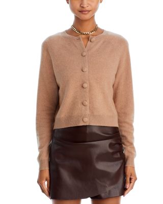 Click here for Aqua 100 Cashmere Crewneck Cardigan - Exclusive prices