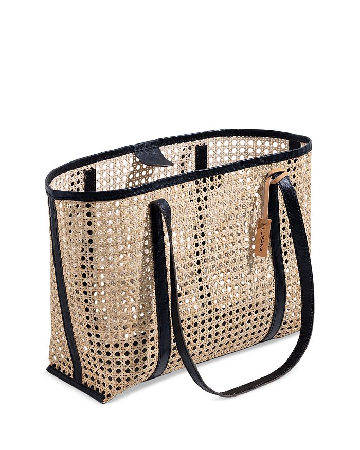 LUSANA Bahama Open Weave Rattan Basket Tote | Bloomingdale's